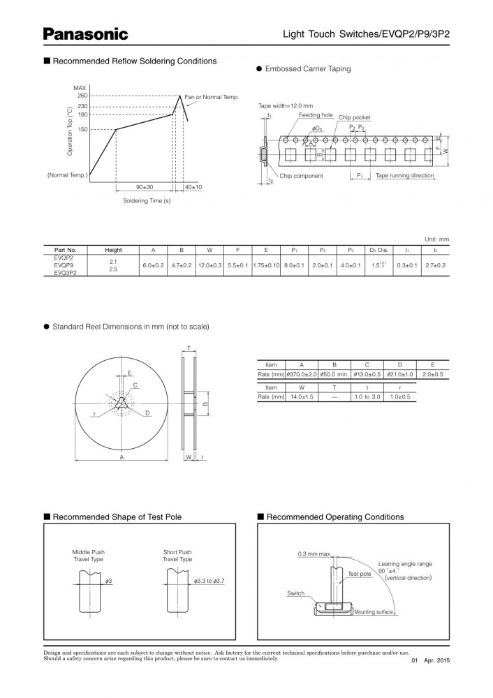 Panasonic EVQP2V02M technical document page 4