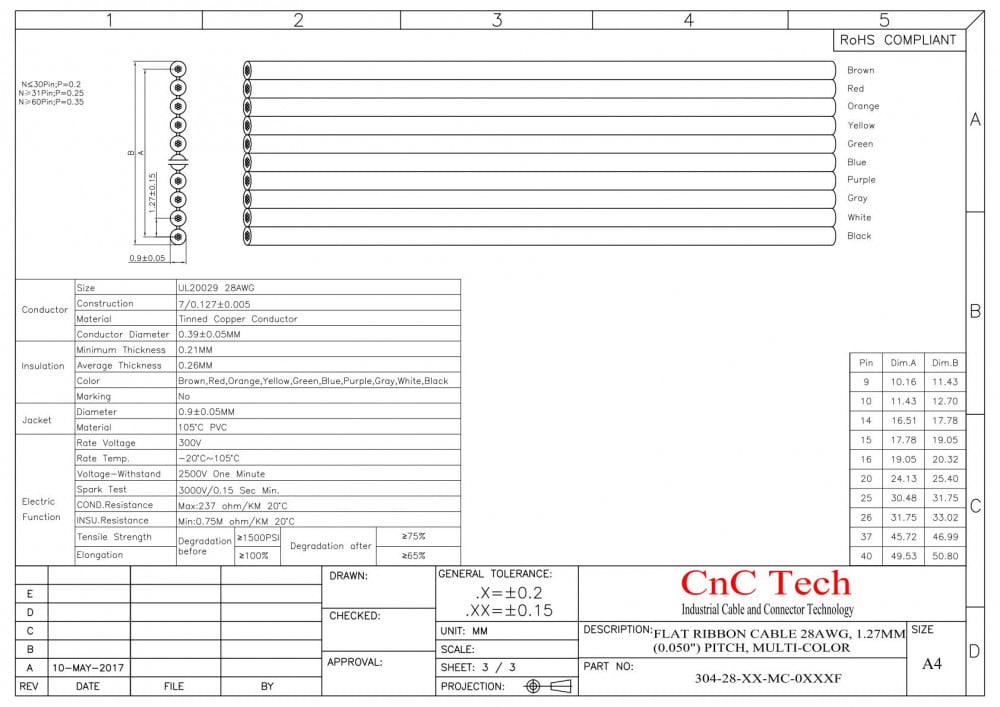 CNC Tech flat ribbon cable drawing page 1