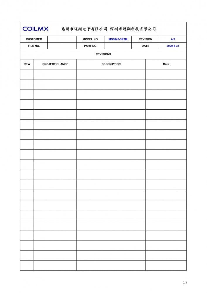 MS0840-3R3M specification page 2