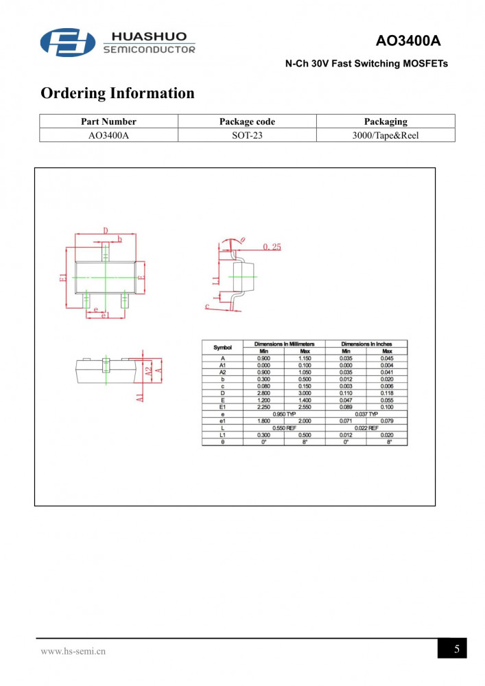 AO3400A datasheet page 5