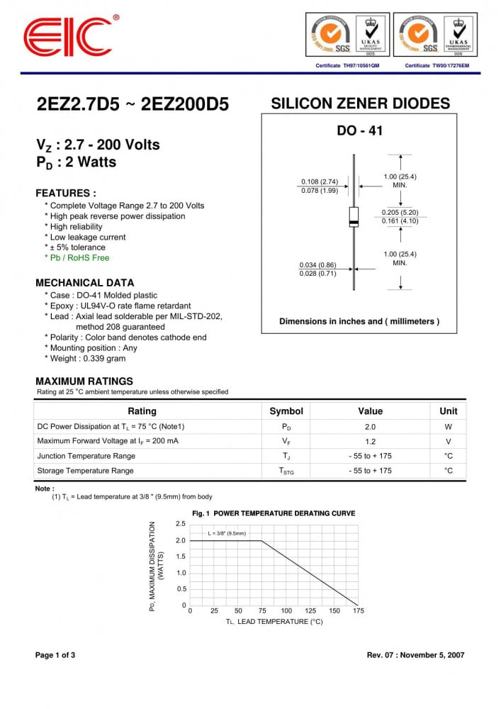 EIC 2EZ series datasheet page 1