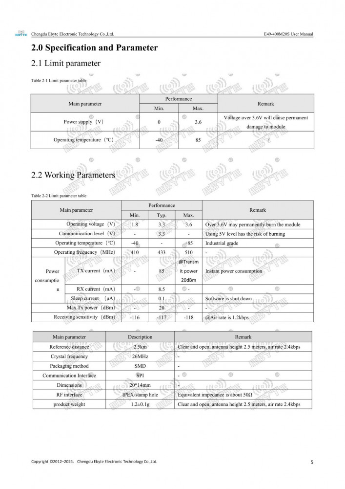 E49-400M20S manual page 5