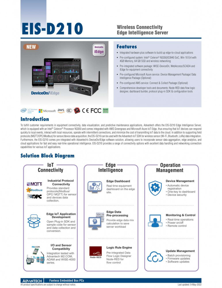 ADVANTECH EIS-D210 technical document page 1