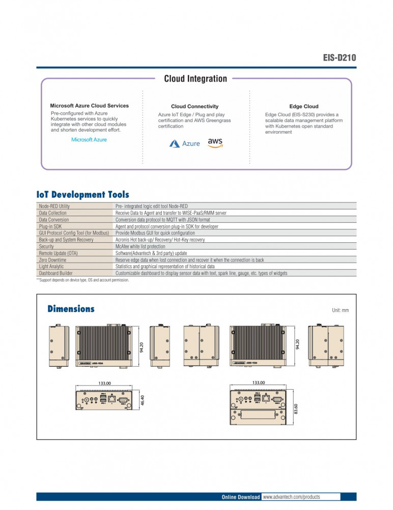 ADVANTECH EIS-D210 technical document page 2