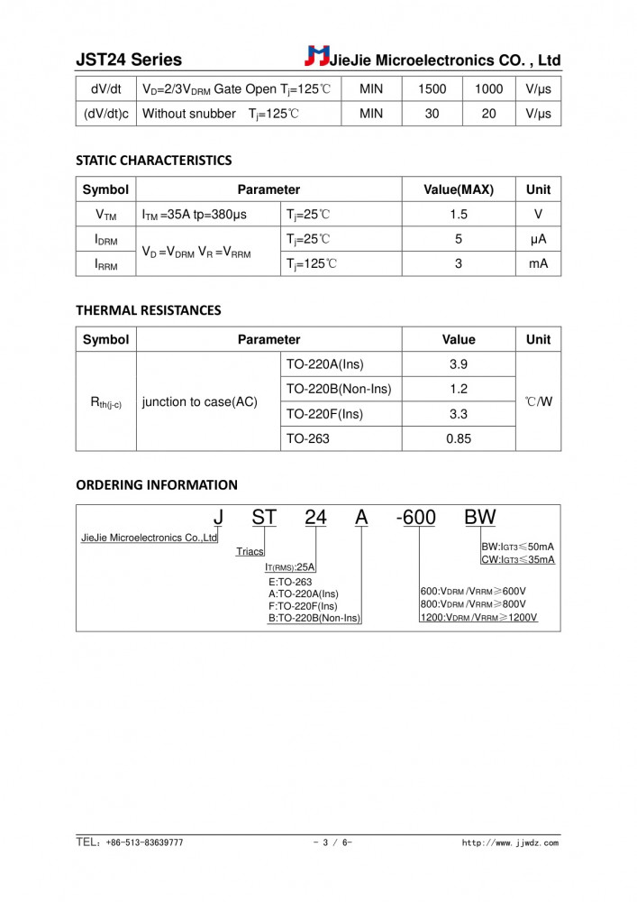 JST24 series datasheet page 3