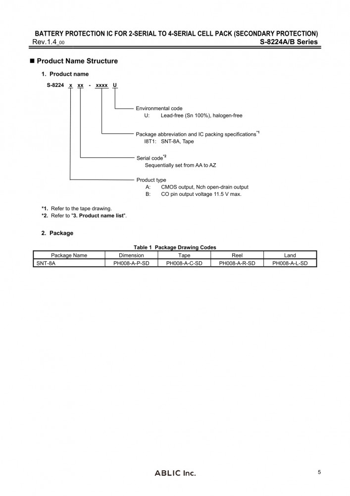 S-8224A/B datasheet page 5