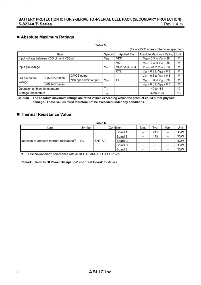 S-8224A/B datasheet page 8