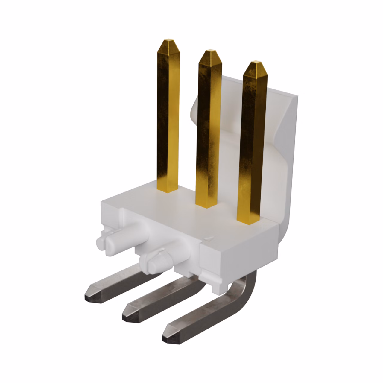KK 396 Solid Right-Angle Header, Friction Lock, with Snap-in Plastic Peg  PCB Lock, 3 Circuits, 0.38µm Gold (Au) Selective Plating for sale