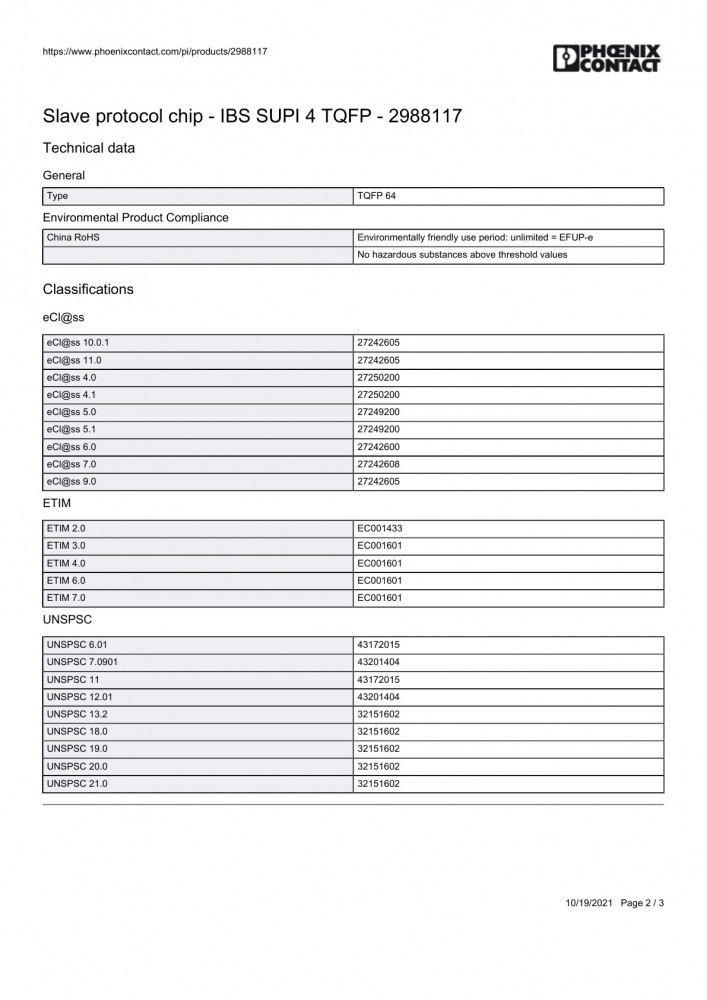 Phoenix Contact 2988117 technical document page 2