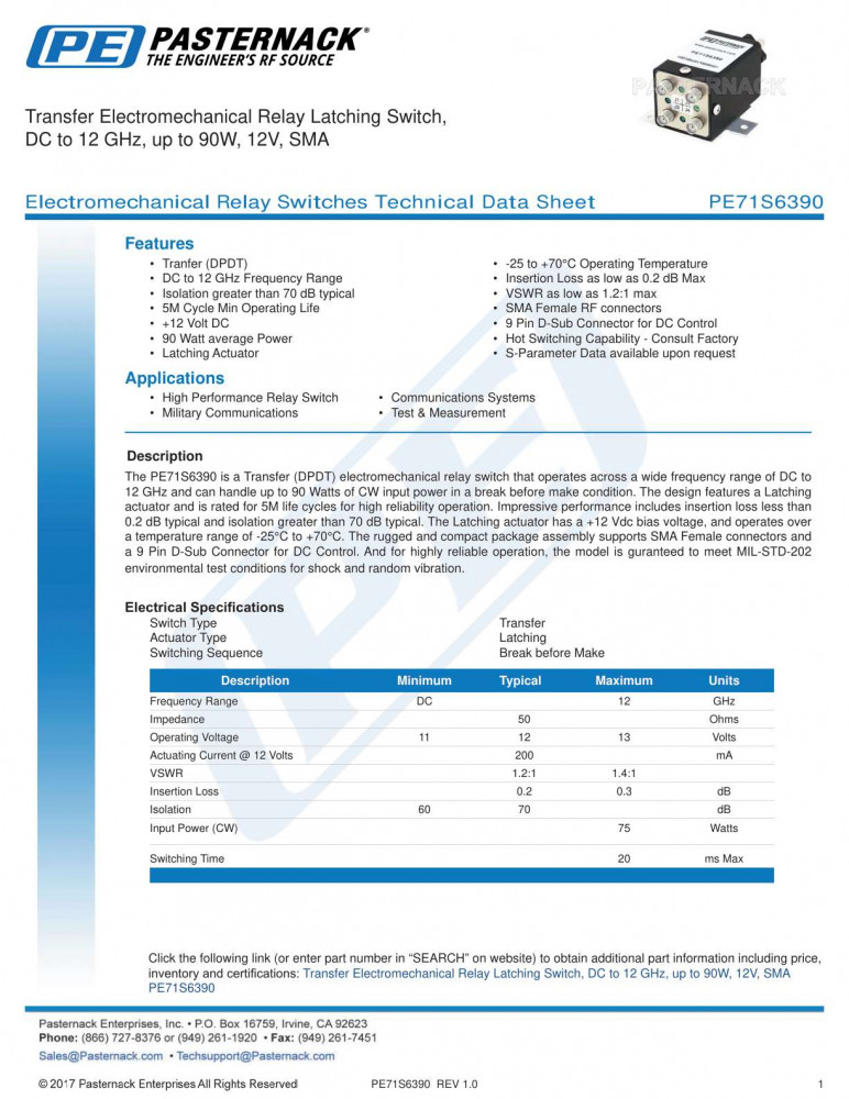 PE71S6390 datasheet page 1