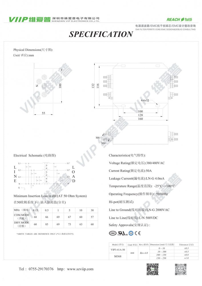 VIP3-41A-50(S0368) technical document page