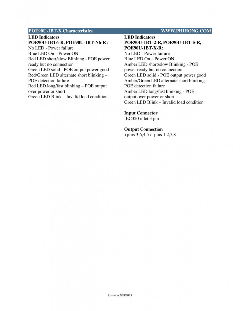 POE90U-1BT-X technical document page 3