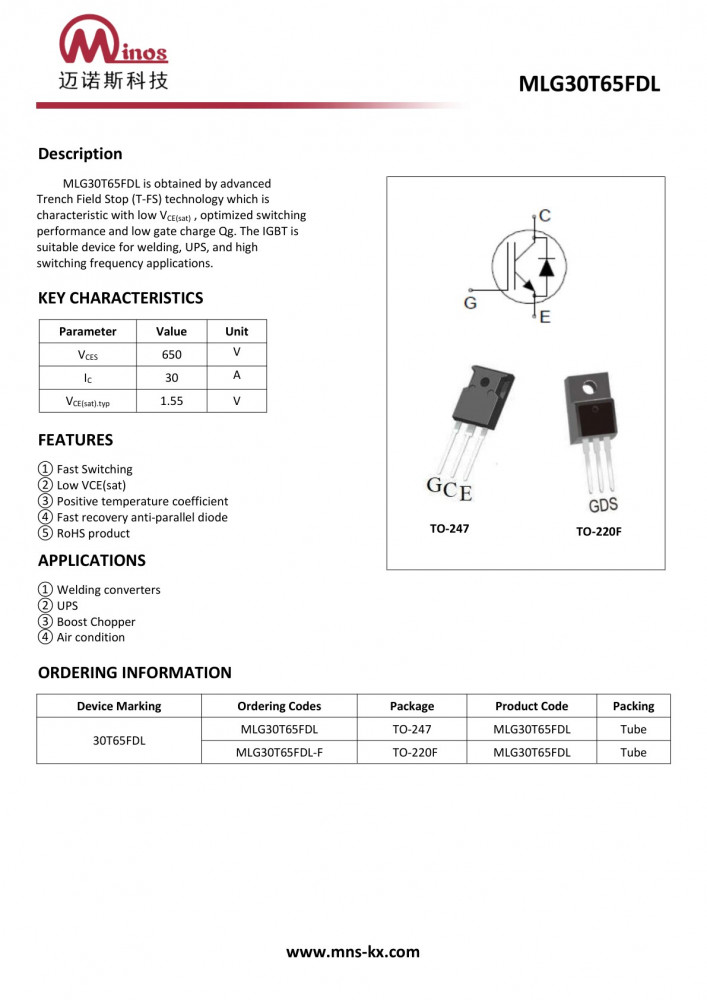 MLG30T65FDL-F datasheet page 1
