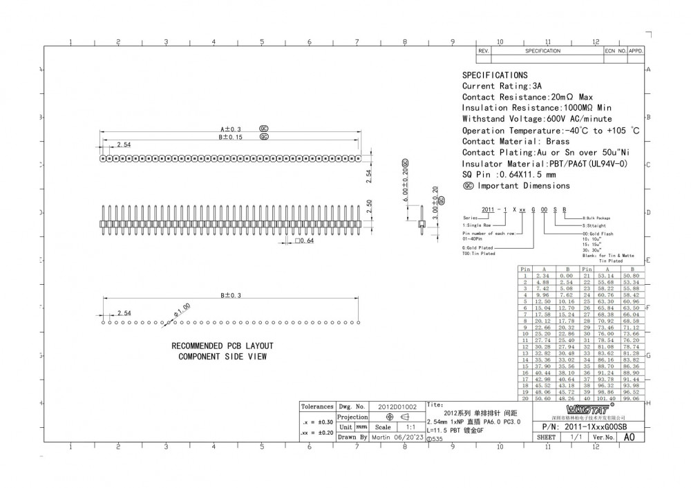2011-1X30G00SB technical document page