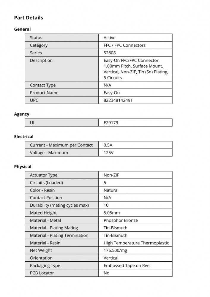 MOLEX 528080570 technical document page 2