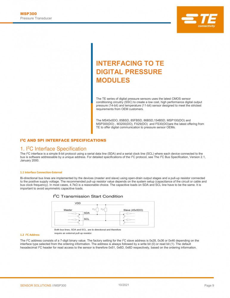 TE MSP300 datasheet page 9