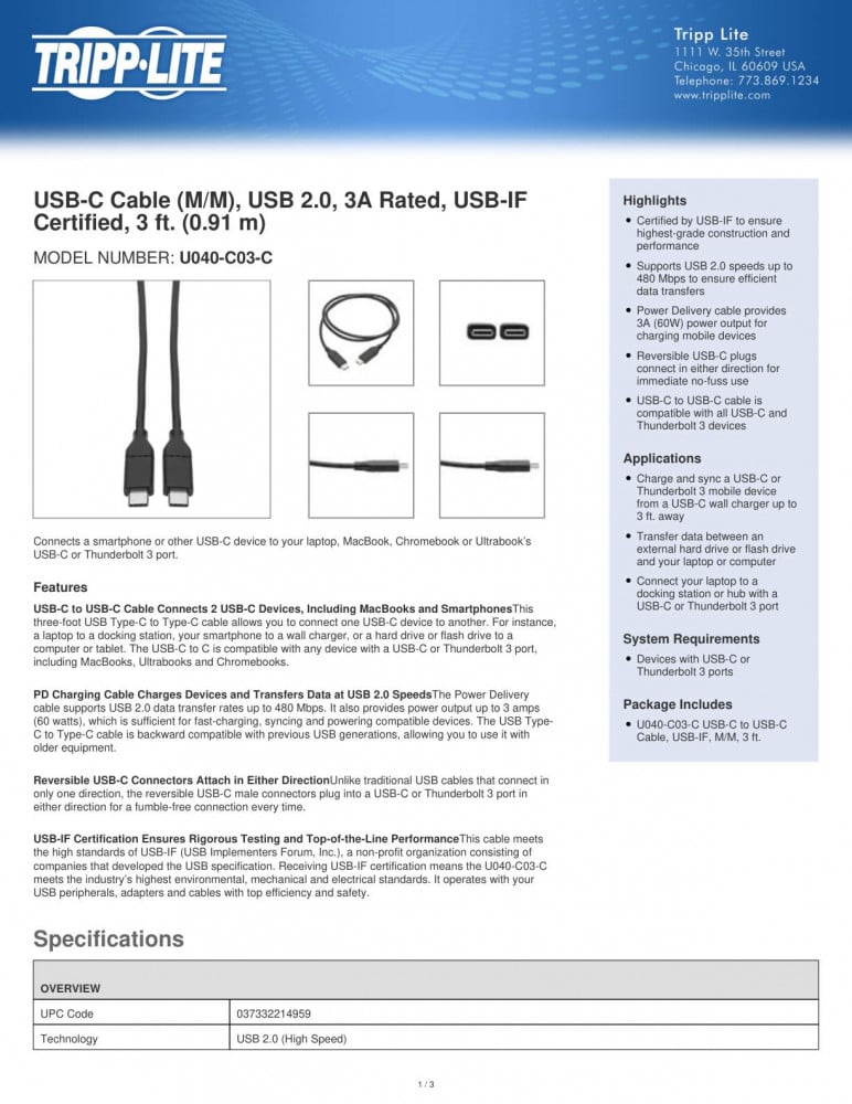 U040-C03-C technical document page 1