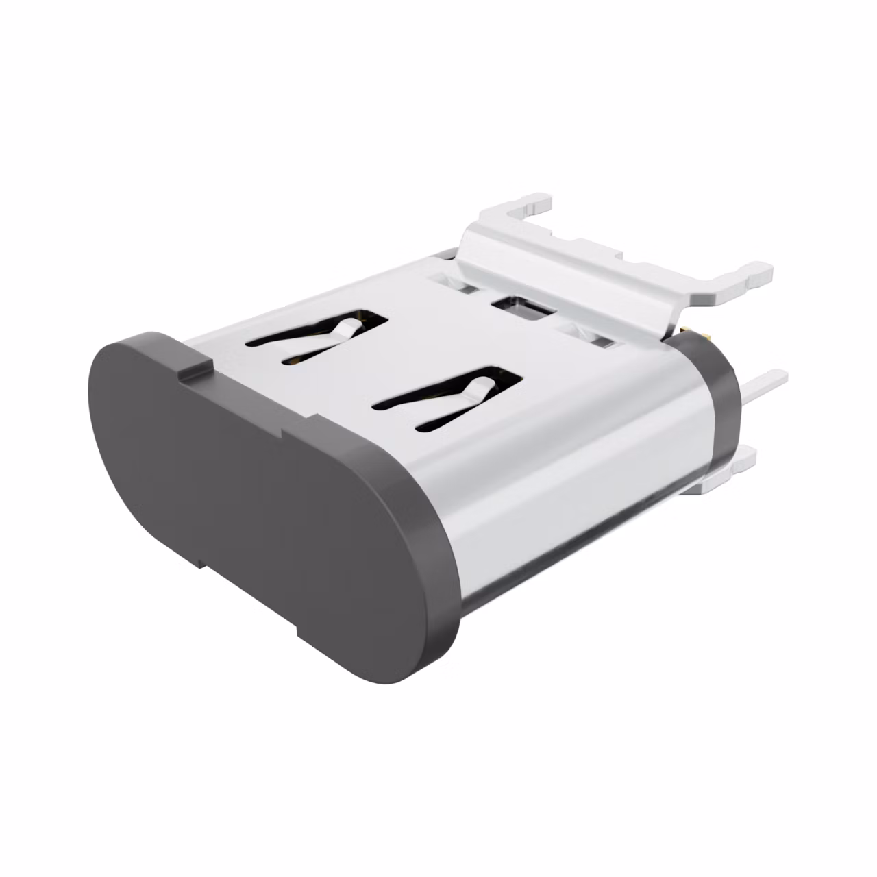 Universal Serial Bus (USB) Shielded I/O Receptacle, Type C, Vertical, Surface Mount, Spring Shell, 1.40mm Tab, Gold (Au) Plating for sale