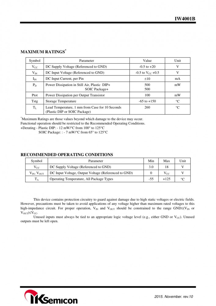IW4001BDT datasheet page 2