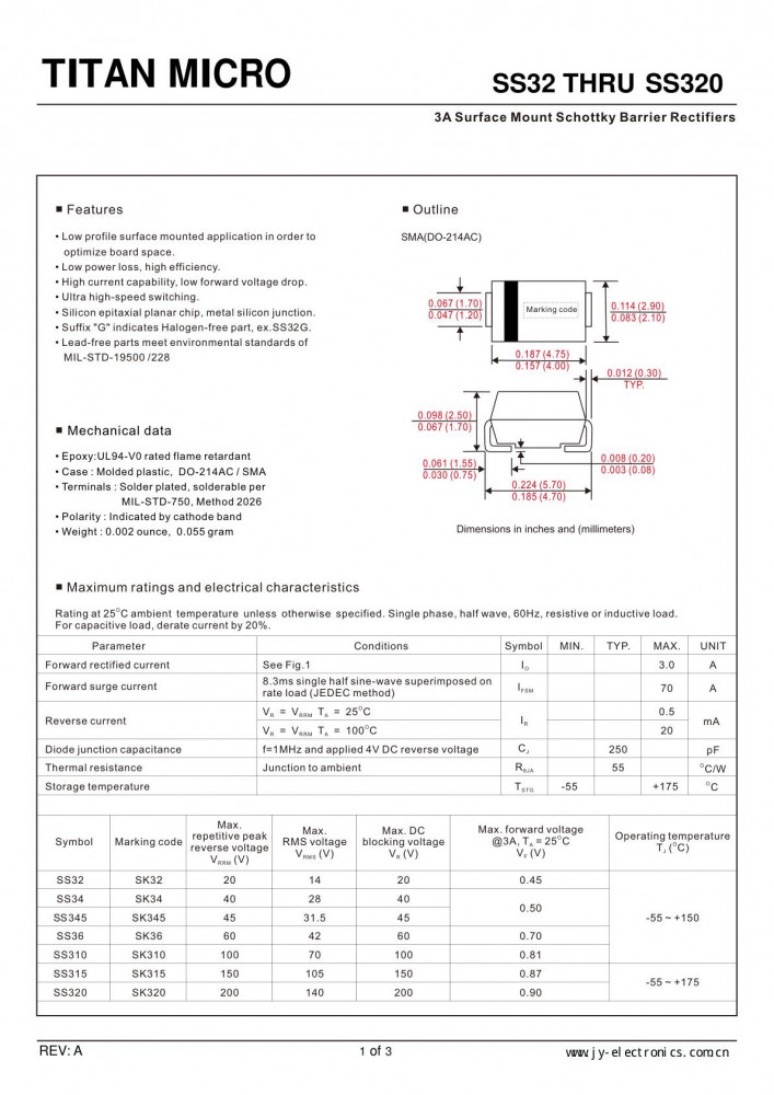 JingYang SS34X datasheet page 1