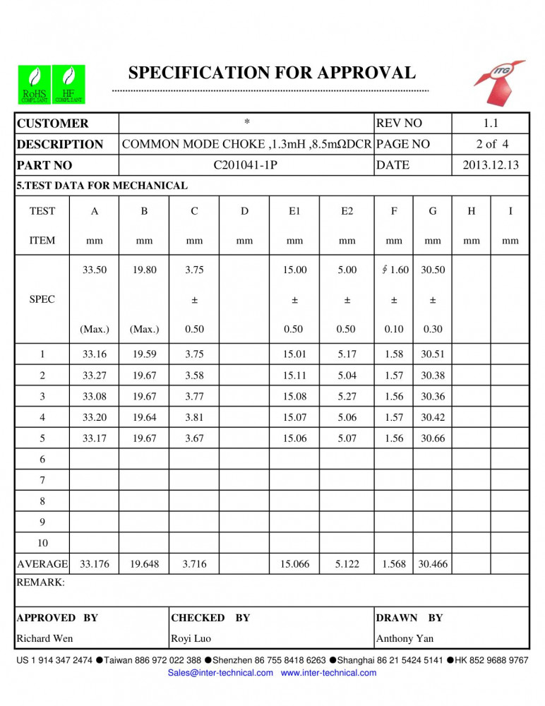 C201041-1P technical document, page 2