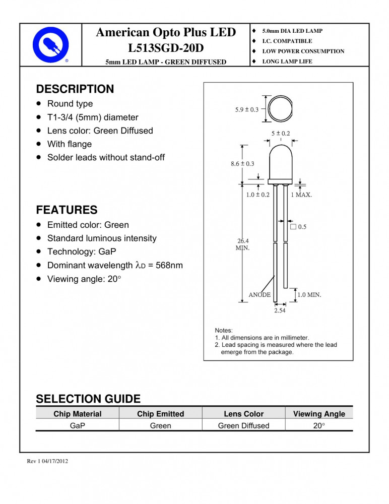 L513SGD-20D datasheet page 1