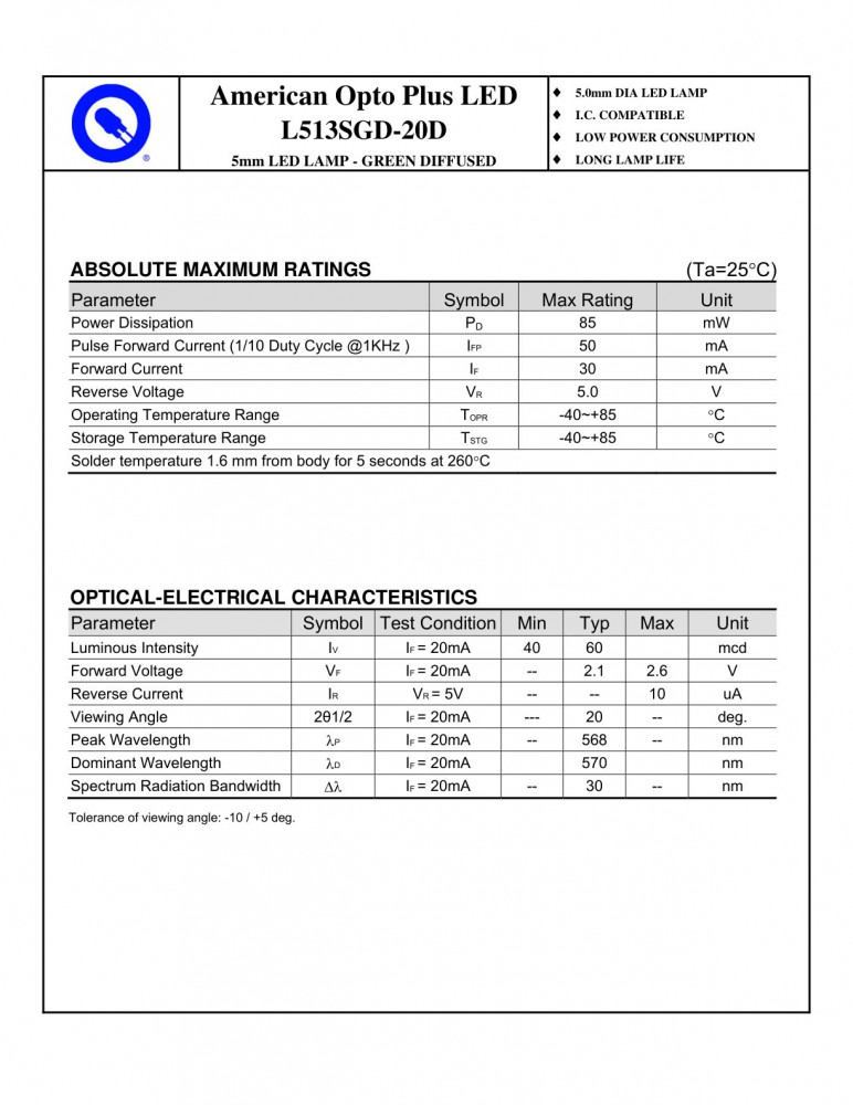 L513SGD-20D datasheet page 2