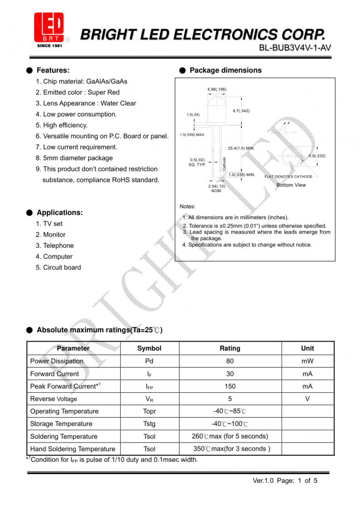 BL-BUB3V4V-1-AV datasheet page 1