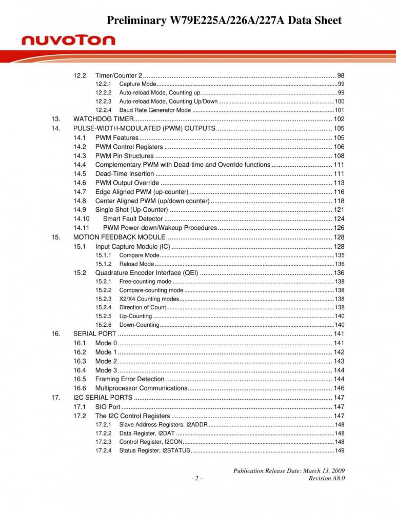 W79E227APG datasheet page 2