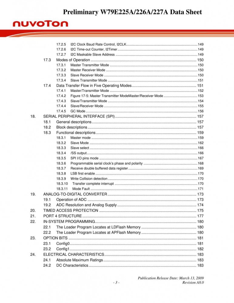 W79E227APG datasheet page 3