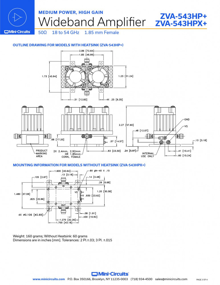 ZVA-543HP+ datasheet page 3