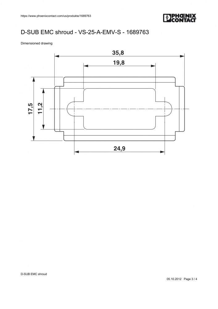 Phoenix Contact 1689763 technical data page