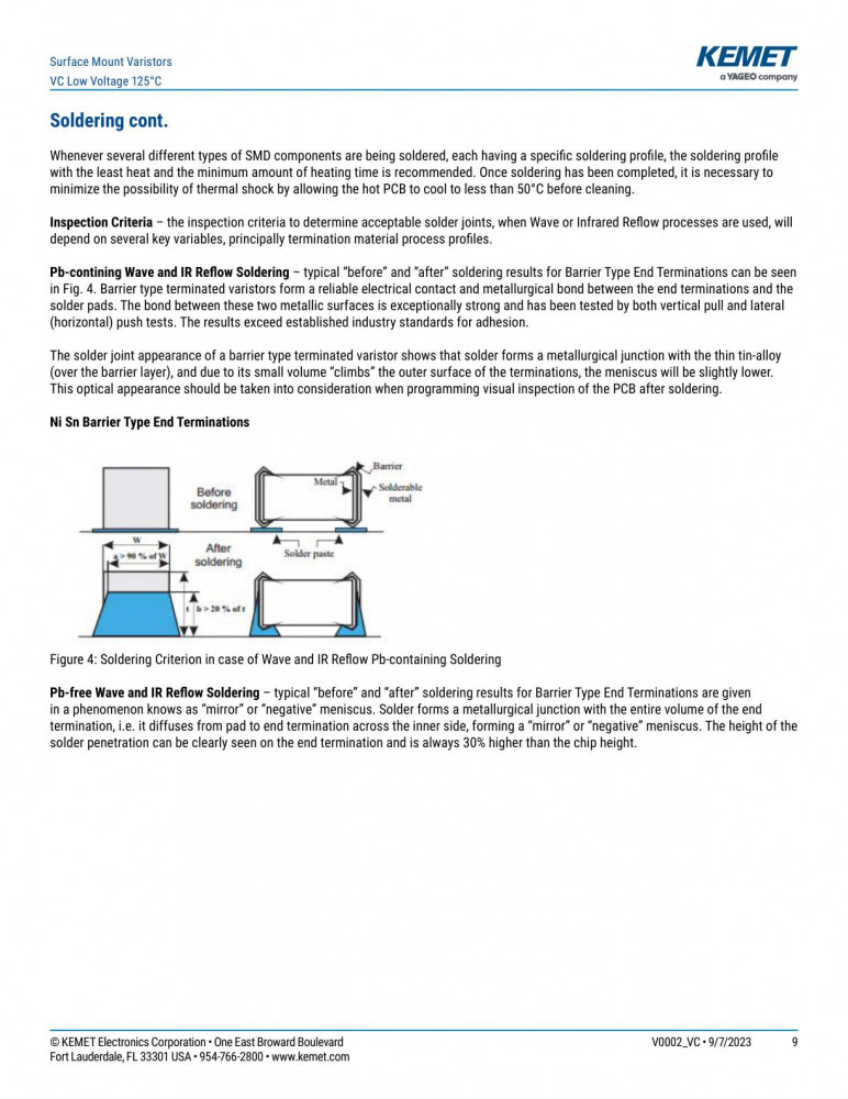 KEMET VC series datasheet page 9