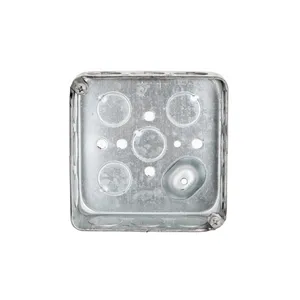 4 in. Square Box, Drawn, 1-1/2 in. Deep with Sixteen 1/2 in. KO's, Raised Ground for sale