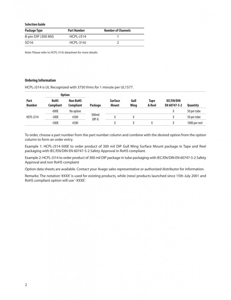 HCPL-J314 datasheet page 2
