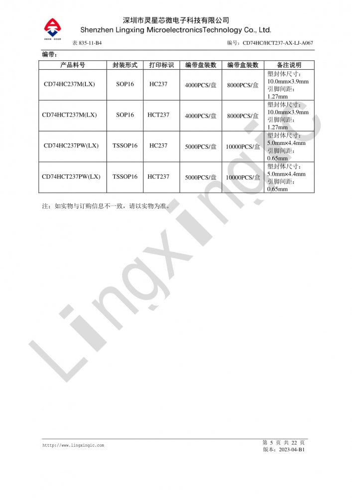 CD74HC237 datasheet page 5
