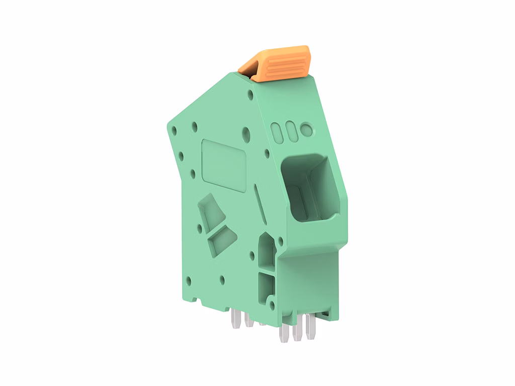 10.00mm Pitch Lever Activated Fixed Mount PCB Terminal Block, 35° Wire Entry, Bussed Terminals, 1 Circuit for sale