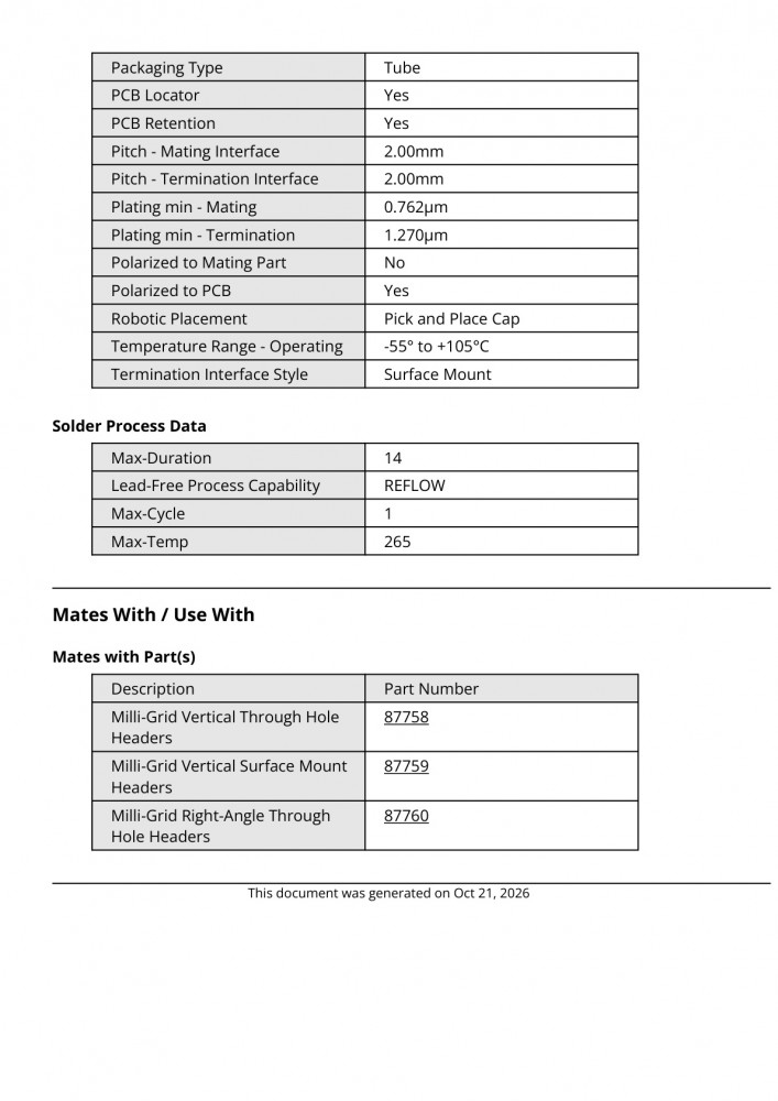 MOLEX 872630805 product document preview, page 3