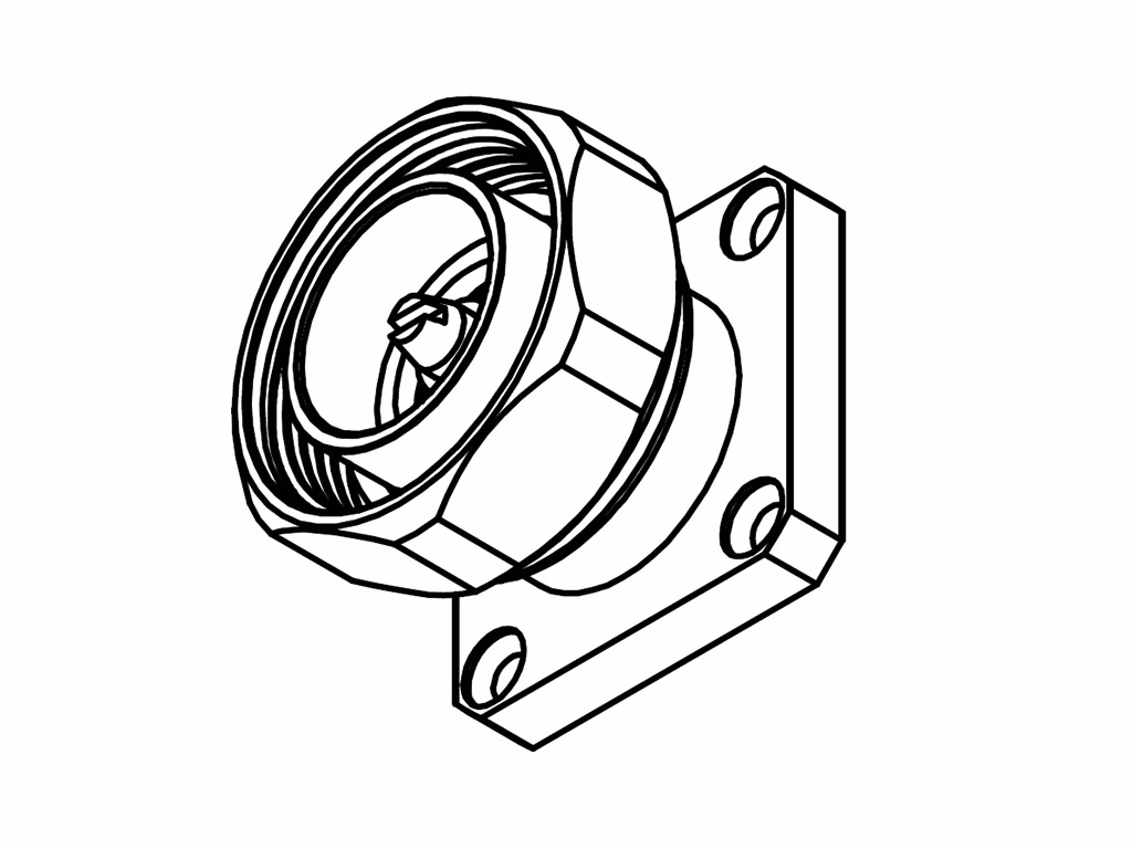 DIN 7/16 Jack, Straight, Bulkhead Mount, Solder, RG402 (.141