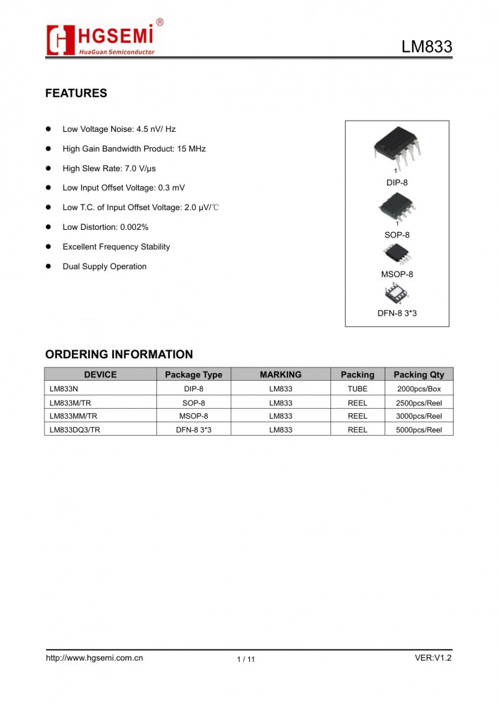 LM833N datasheet page 1