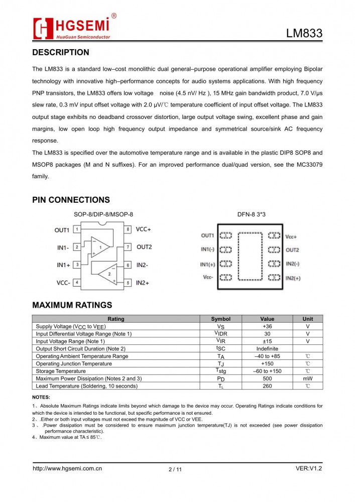 LM833N datasheet page 2