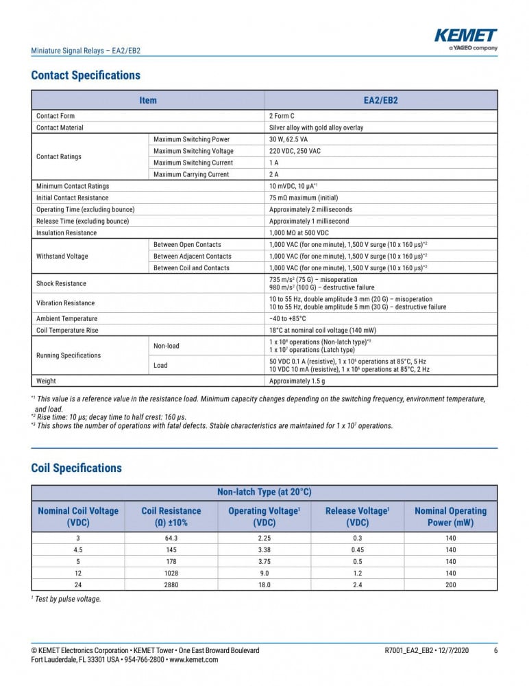 KEMET EB2-3NU-L datasheet page 6