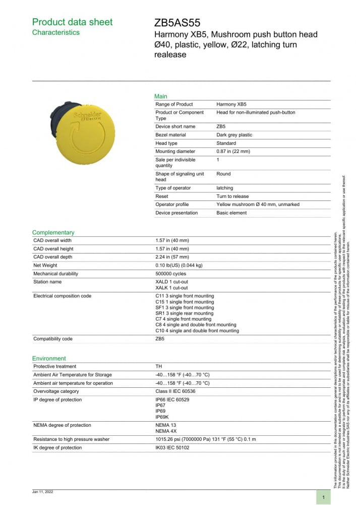 ZB5AS55 technical document page 1