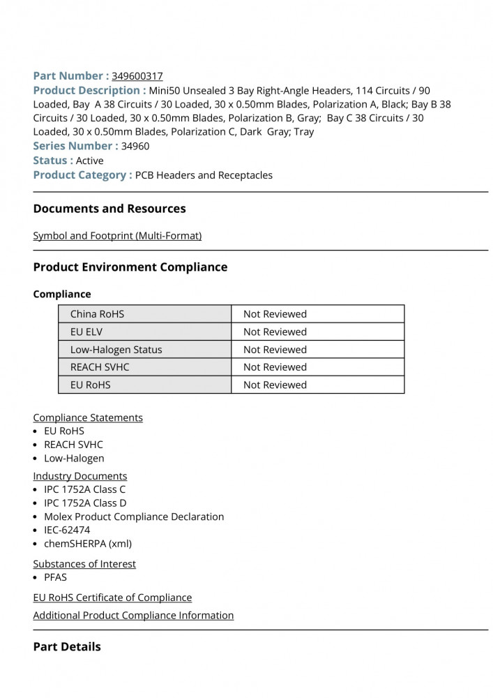 MOLEX 349600317 product document image, page 1