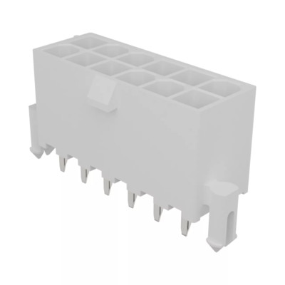 Mini-Fit Jr. Vertical Header, 4.20mm Pitch, Dual Row, 12 Circuits, with Snap-in Plastic Peg PCB Lock, PA Polyamide Nylon 6/6 94V-0, Matte Tin, Natural for sale