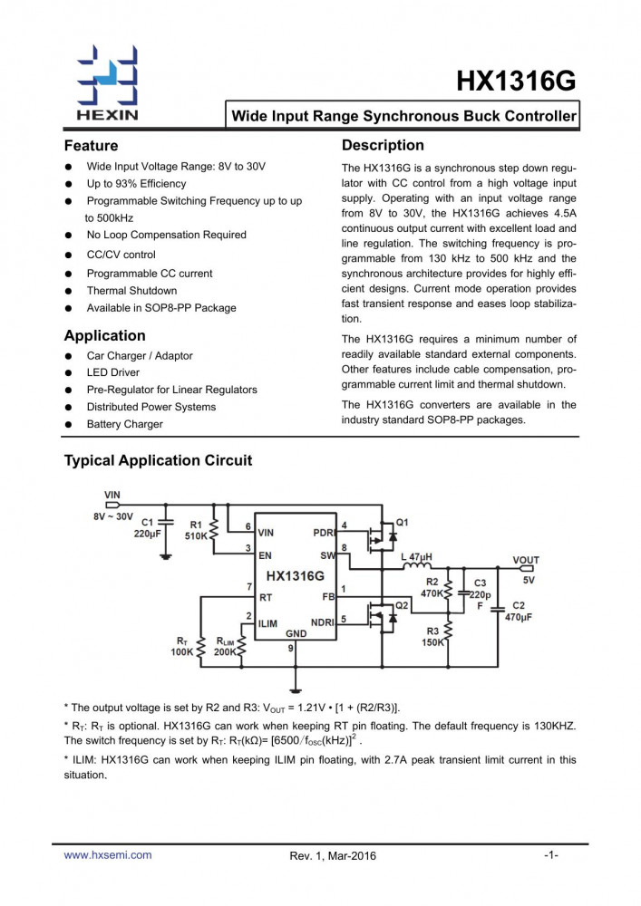 HX1316G-APC datasheet page 1