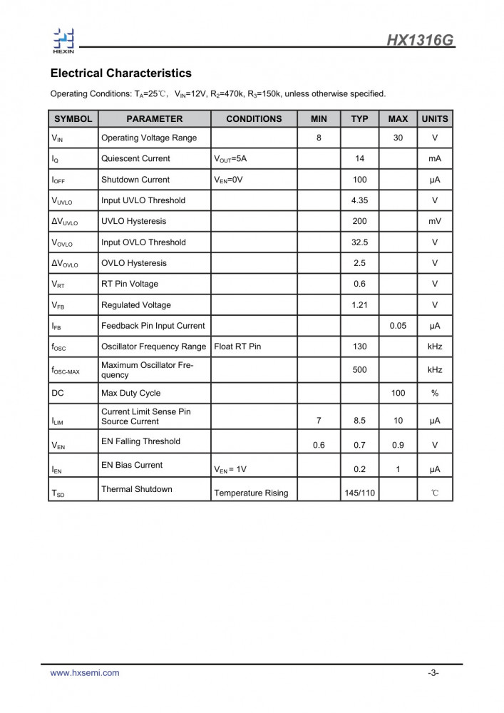 HX1316G-APC datasheet page 3