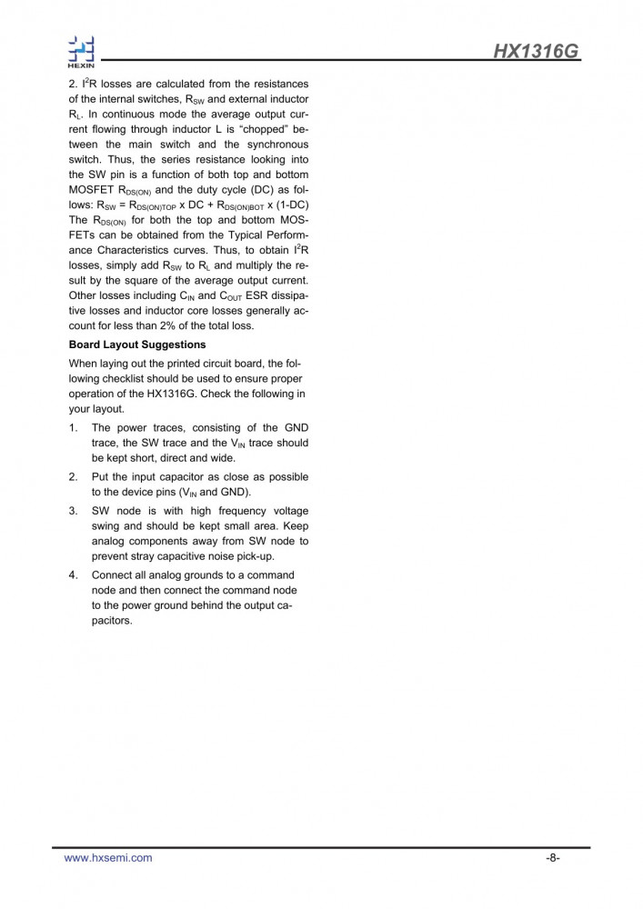 HX1316G-APC datasheet page 8