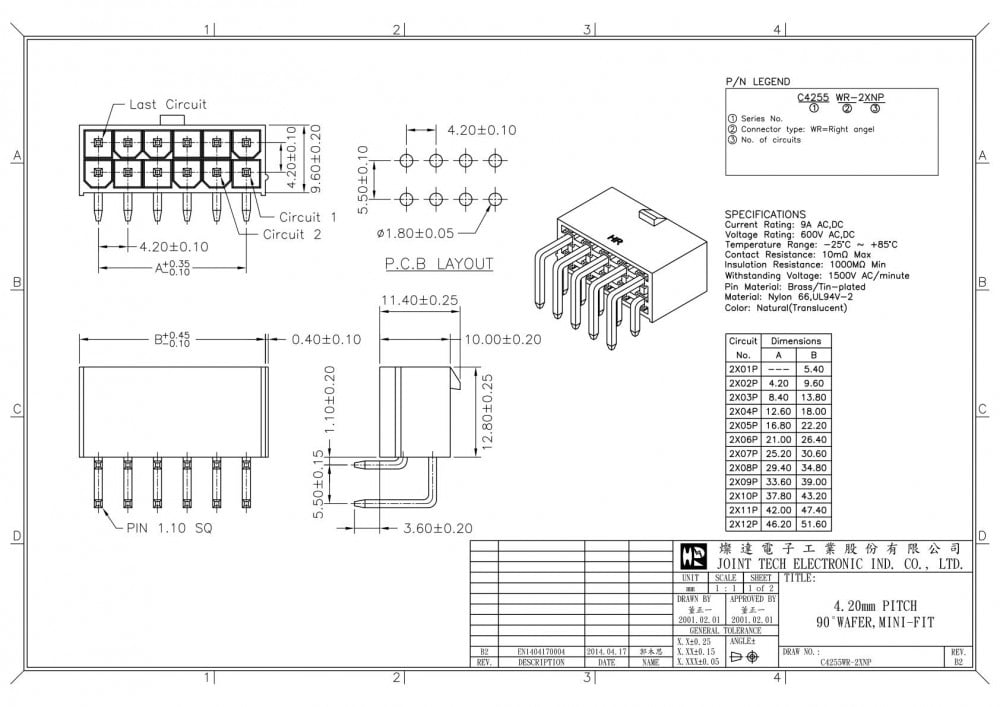 C4255WR-2X12P technical document preview