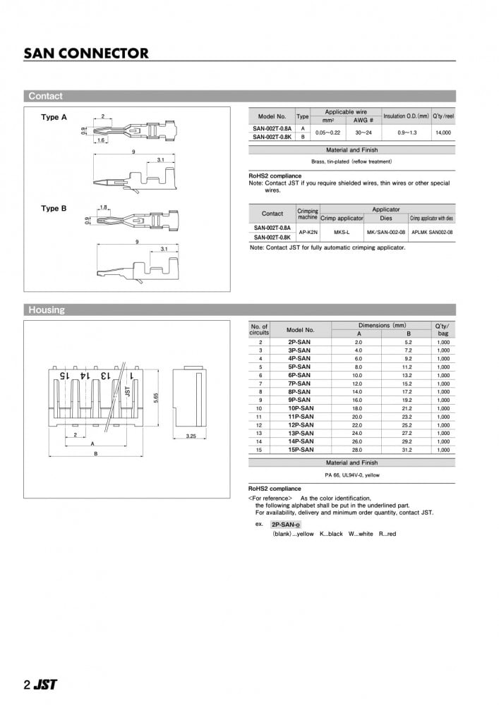 JST 13P-SAN technical document page 2